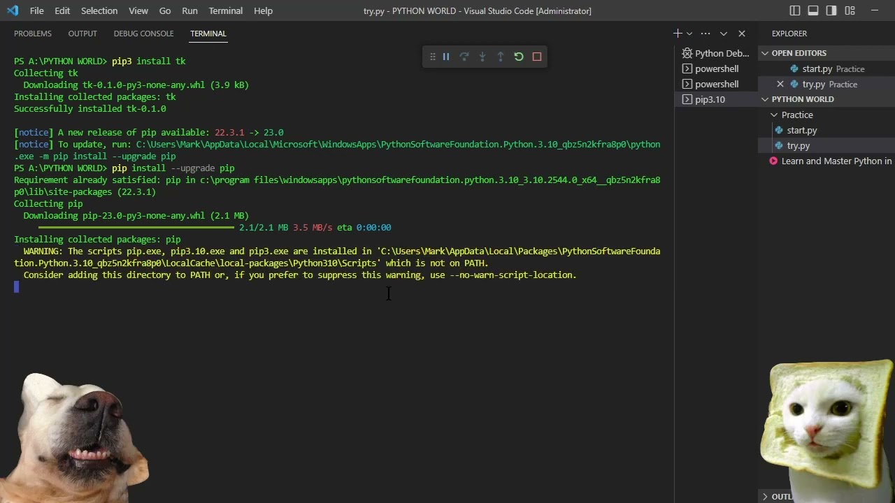 HOW TO INSTALL TKINTER MODULE USING MICROSOFT VS CODE IN TERMINAL HOW TO INSTALL TKINTER MODULE USING MICROSOFT VS CODE IN TERMINAL