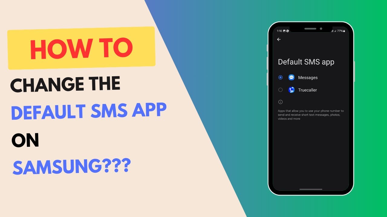 How to Change Default SMS App on Samsung Phone - YouTube