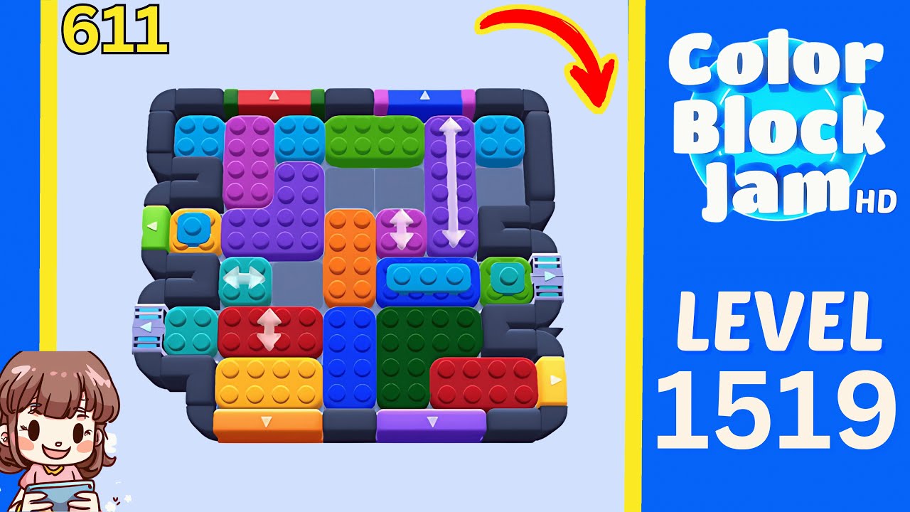 Color Block Jam Level 611 (1519) Solution Walkthrough - YouTube