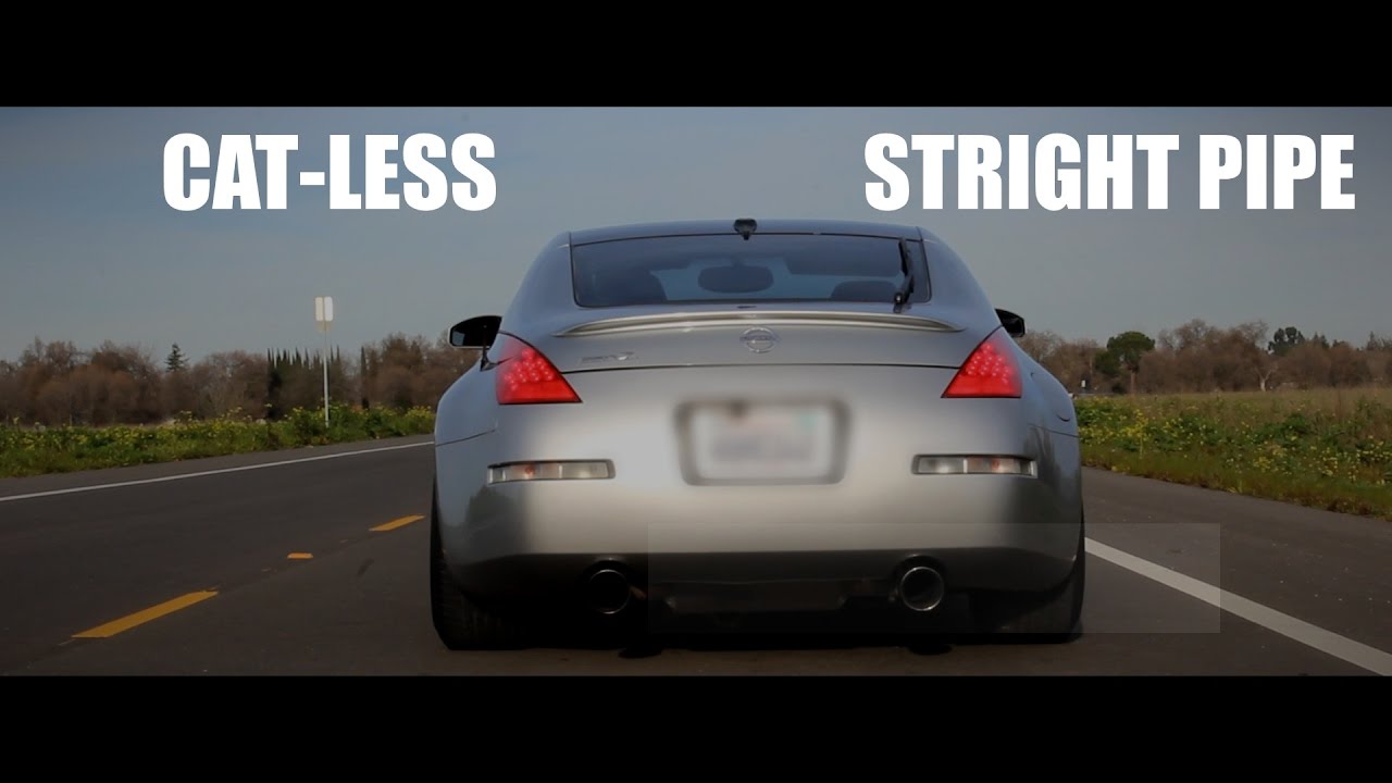 350z manzo test pipes Stright pipe loud sound clip z33 nissan cat ...
