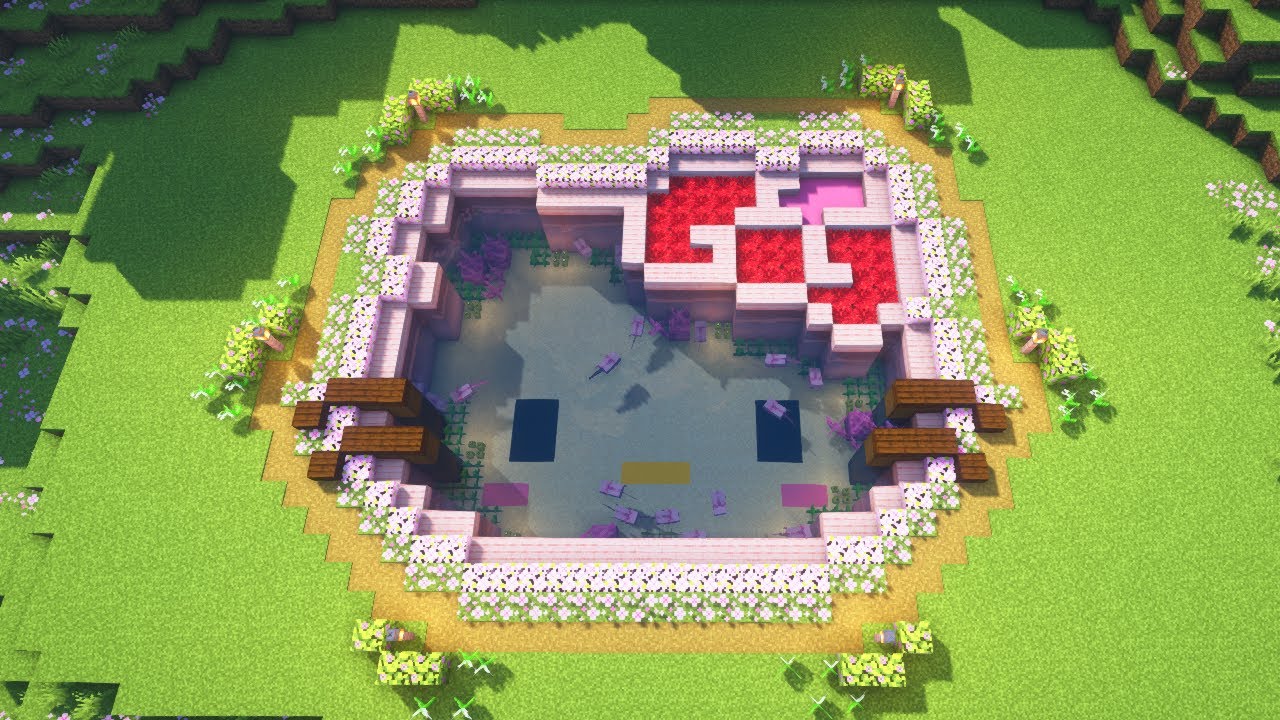 Minecraft Hello Kitty Cute Axolotl Pond | Tutorial - YouTube