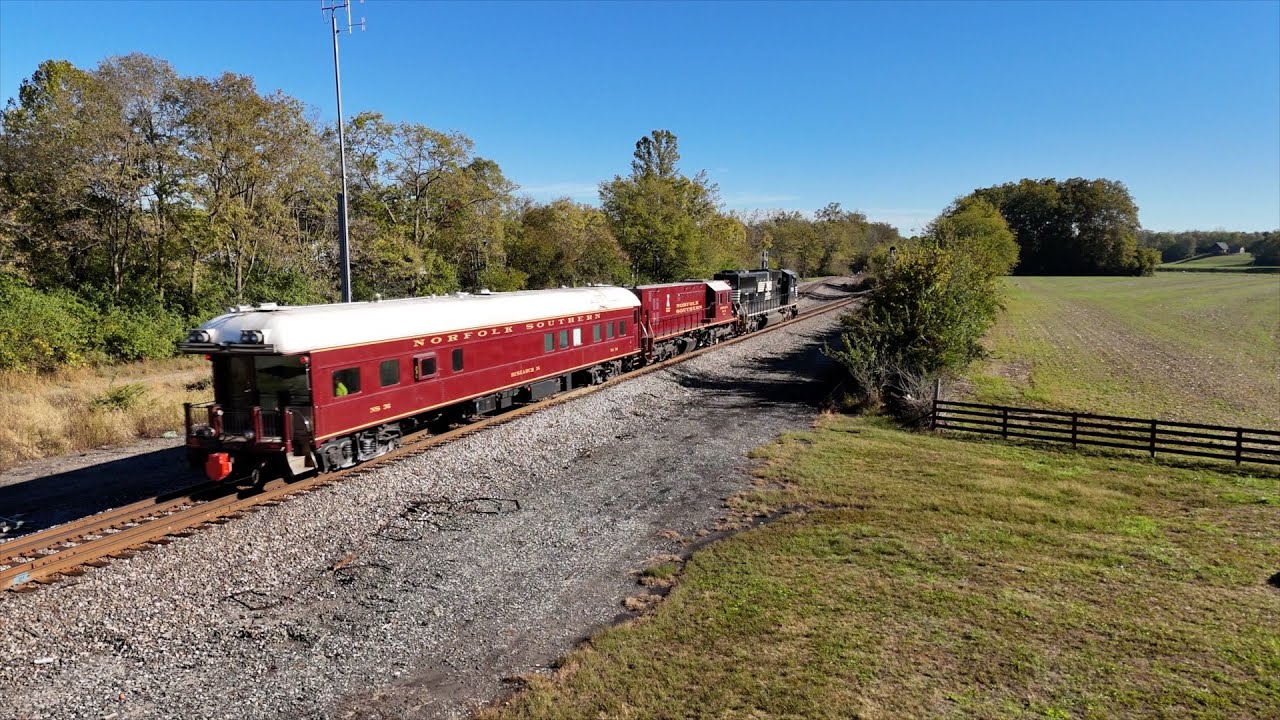 NS Dayton District-NS 94G EB Geometry Train (drone version) @ CP 190 Enon Ohio. 10-8-2024 - YouTube