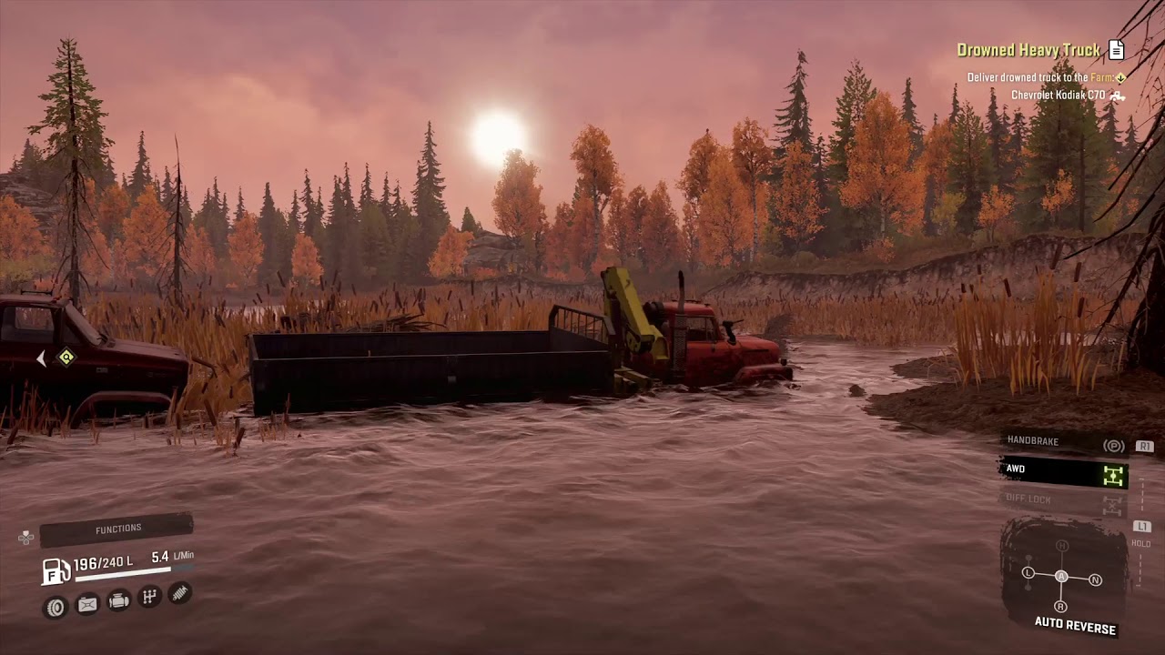 Snow Runner Drowned heavy truck chevrolet kodiac c70 - YouTube