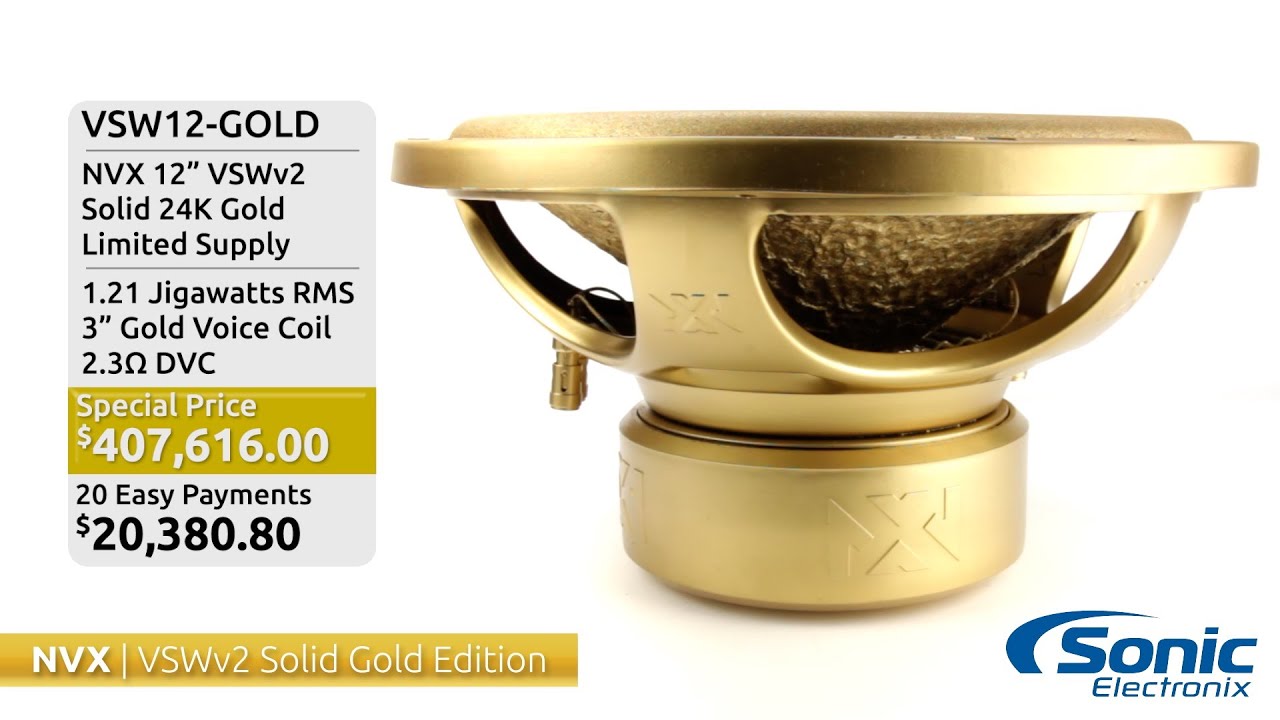 NVX Solid Gold Car Audio Subwoofer | Special Edition 12" VSWv2 ...