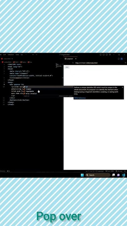 HTML popover #html #development #subscribe #new #viral #reels - YouTube