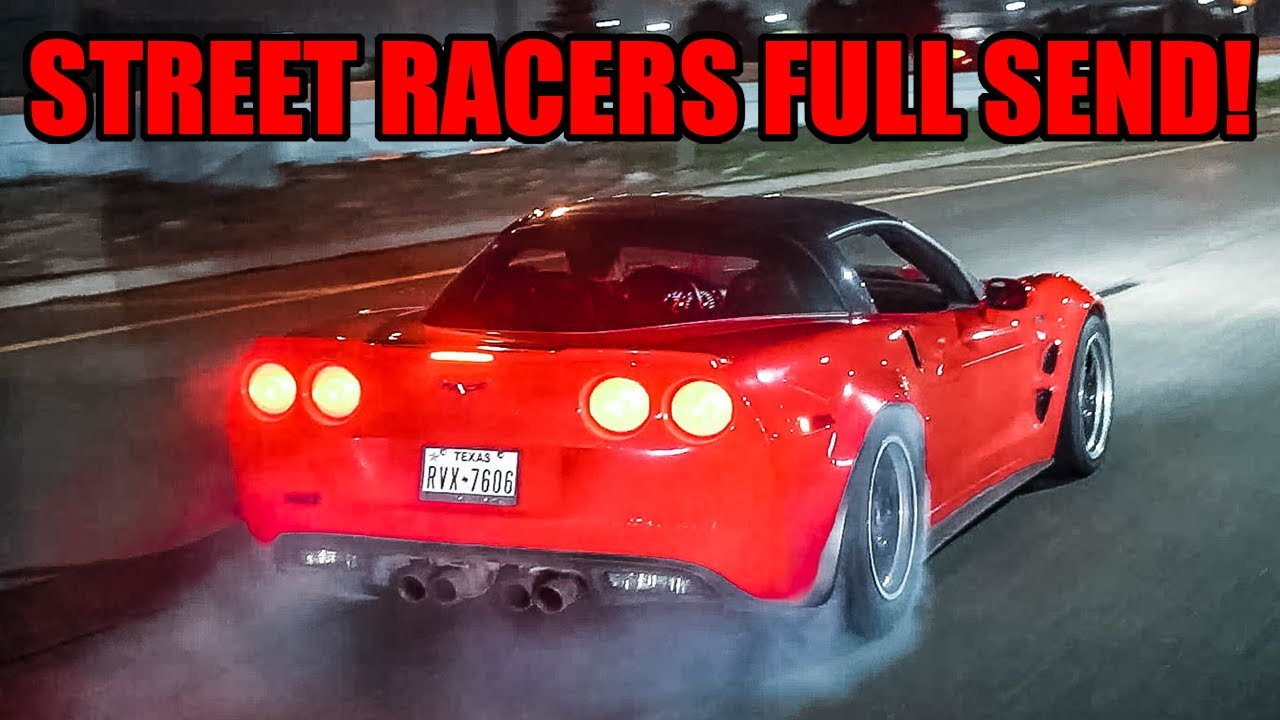 TX2K23 STREET RACERS GO FULL SEND LEAVING CAR MEET! (Burnouts, Pulls ...