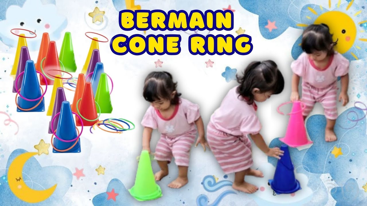 CONE AND RING GAME ! Match Colors | Ayumi bermain cone ring | BELAJAR ...