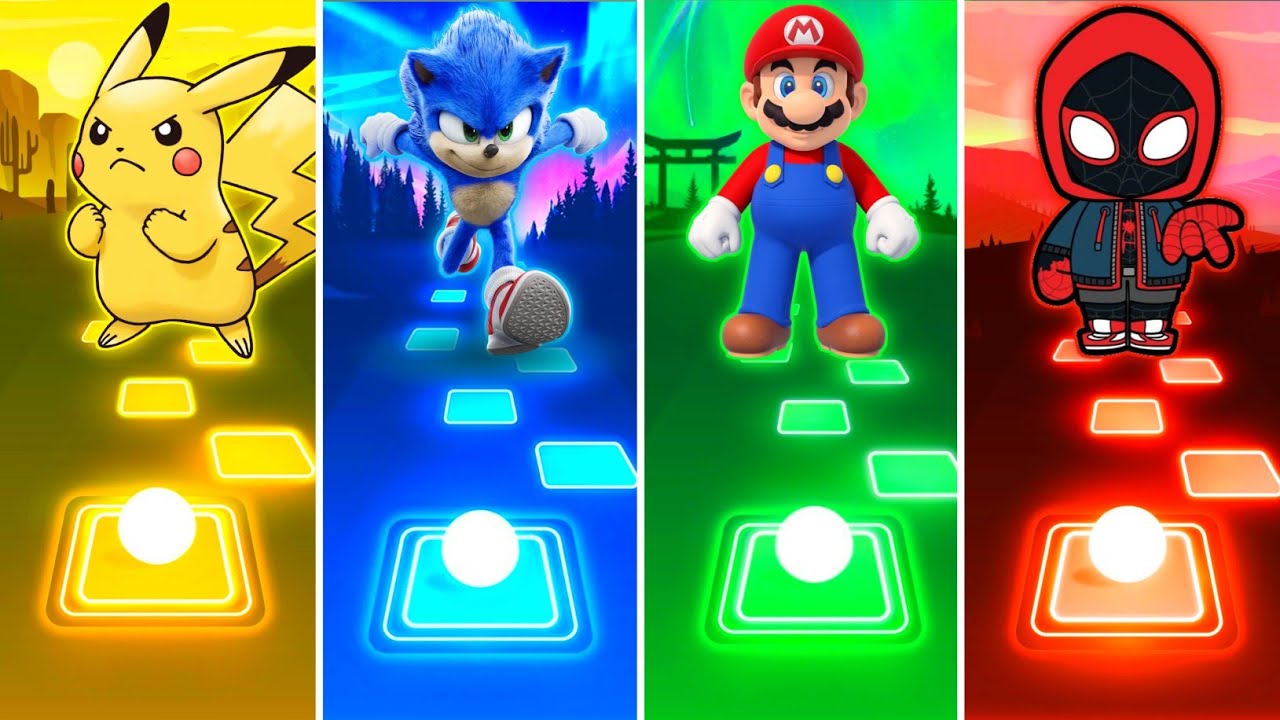 Pokemon Pikachu vs Sonic The Hedgehog vs Super Mario vs Spiderman ...