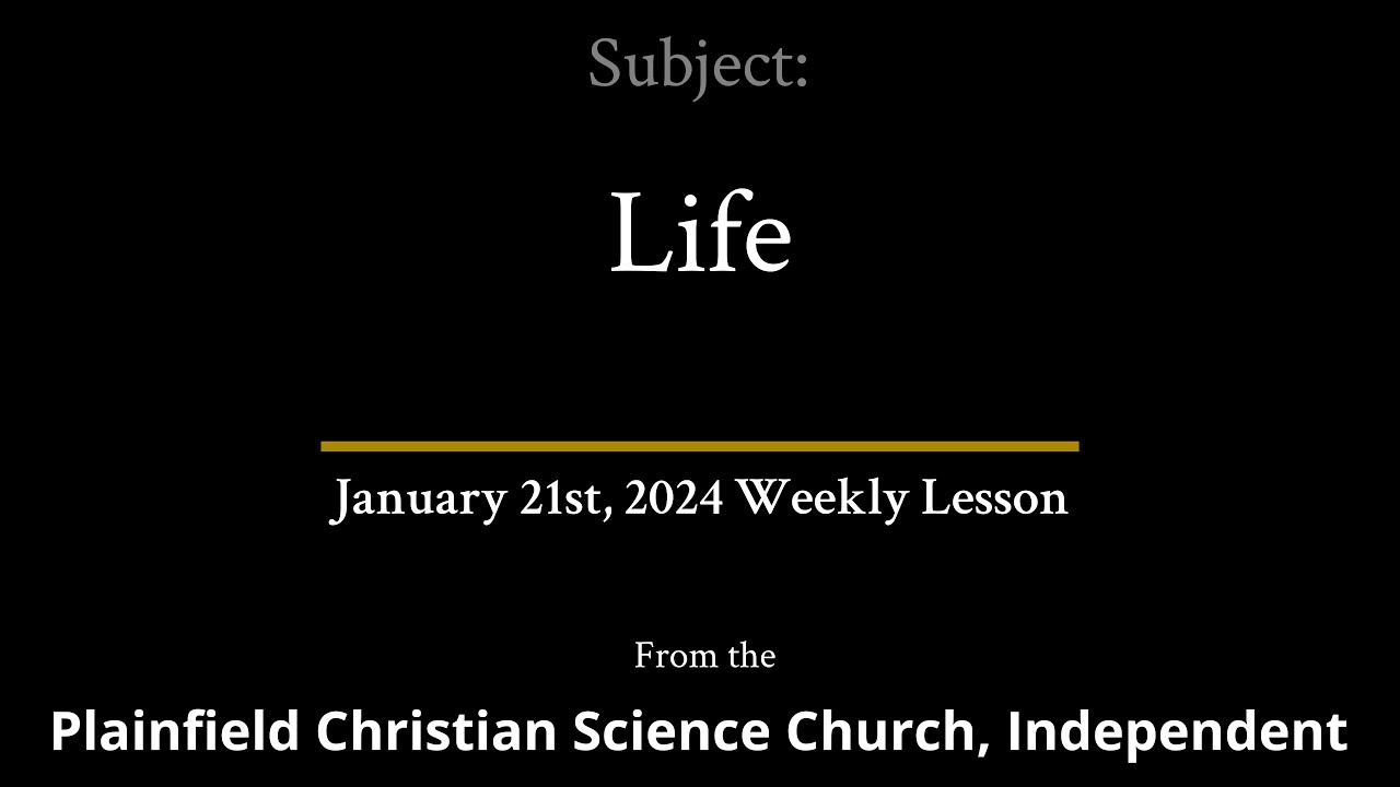 January 21st, 2024 Weekly Lesson — Life - YouTube