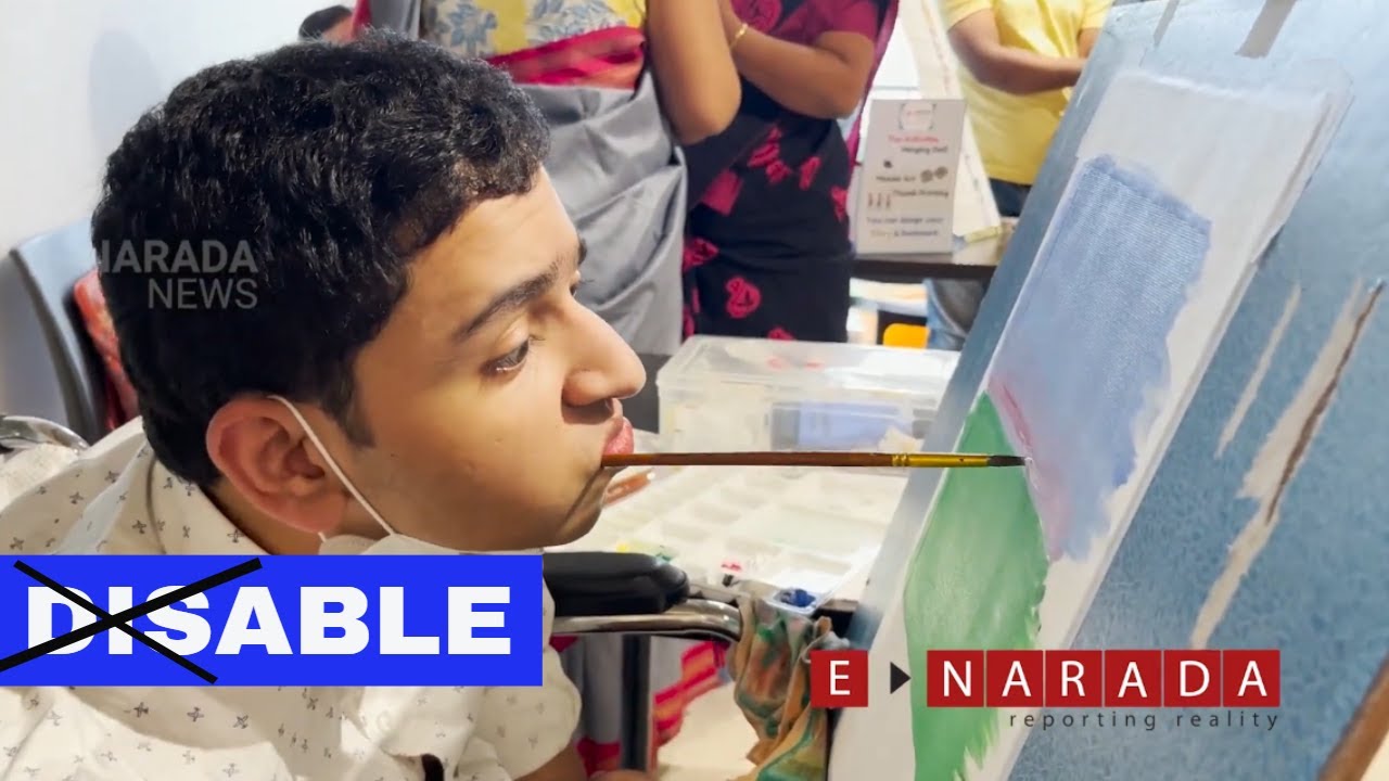 Disabled artist uses mouth to paint | Divyang | Joyal K Biju | Art ...