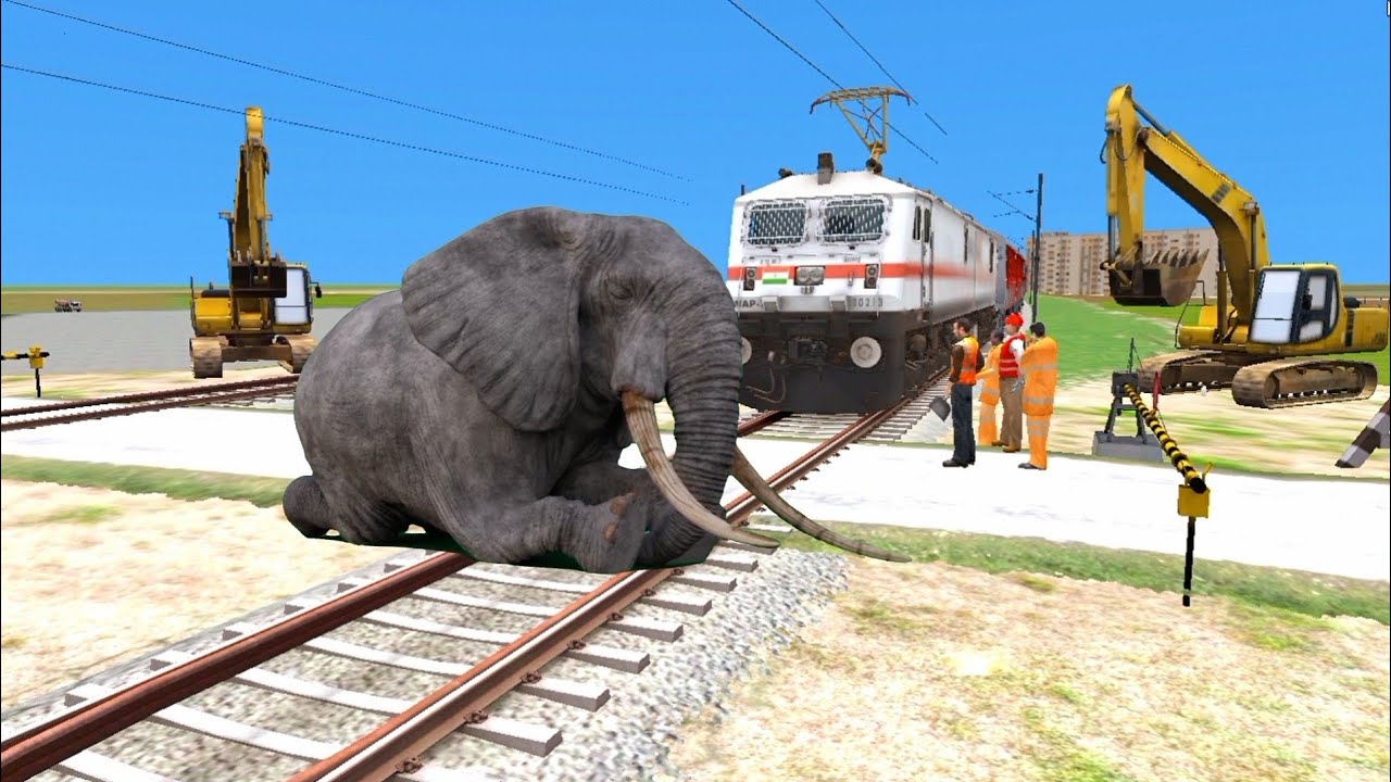 Trains Vs Giant Elephant - Stops the Train | Train Simulator| Indian ...