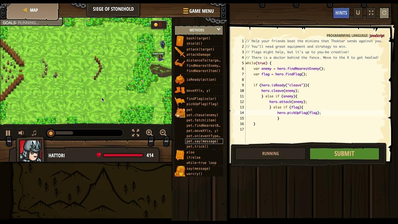 CodeCombat - Siege of Stonehold - JavaScript - YouTube
