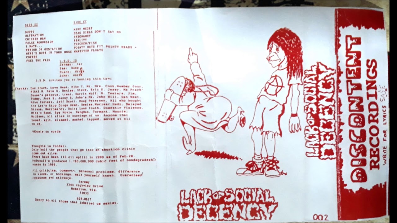 Lack Of Social Decency - Demo Tape 1991 - YouTube