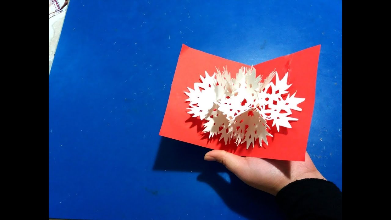 DIY 3D snowflake pop-up card || Easy pop-up card idea. - YouTube