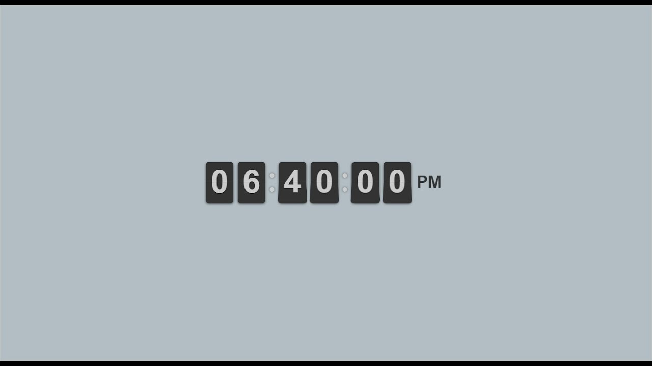 3d Flip Clock Using Html Css And Jquery Flipclockjs Youtube 2752
