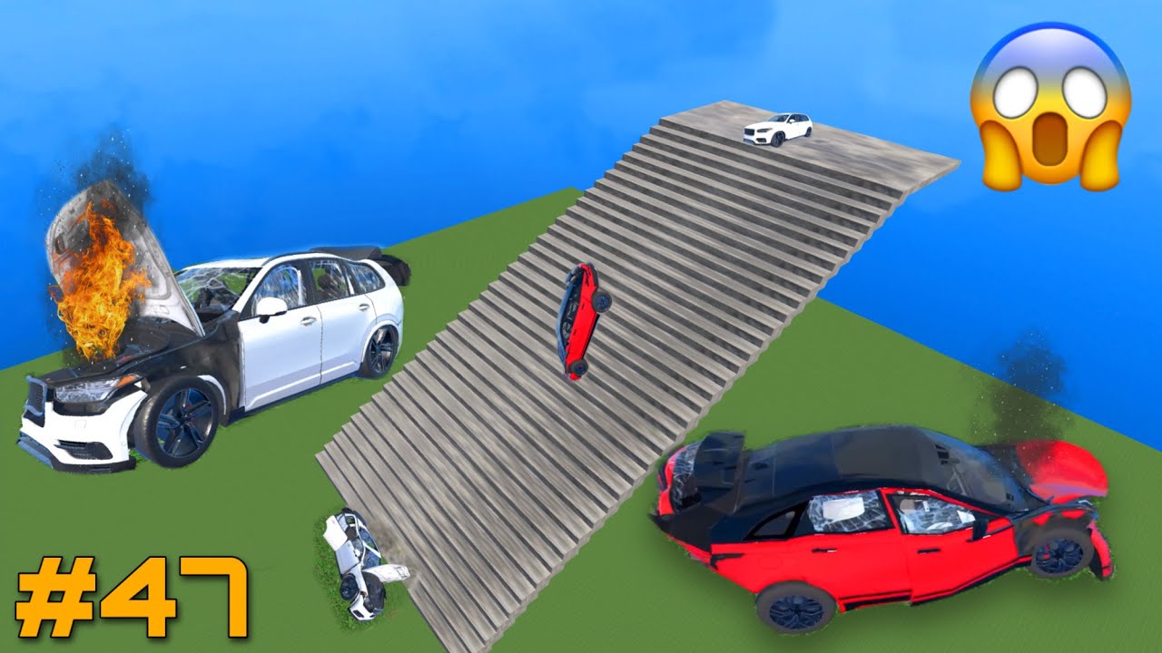WDAMAGE: Car Crash Engine 💥 Gameplay Car vs High Crate Stair 💥 #47 ...