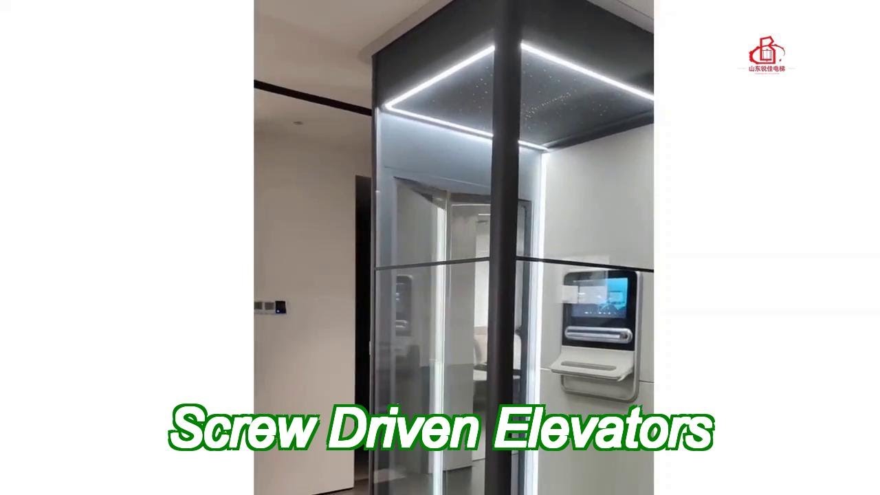 400kg load capacity screw driven elevator for home square cabin - YouTube