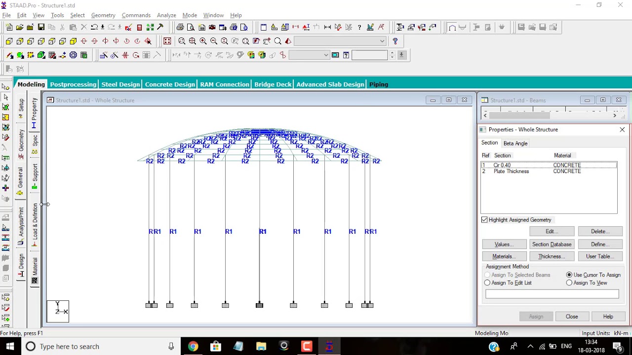 domes design using staad pro - YouTube