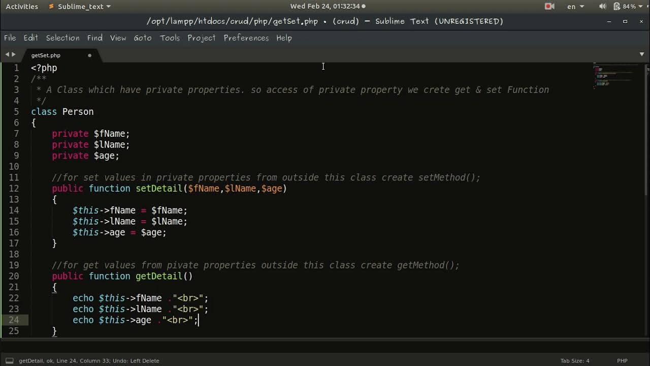 Getter And Setter Method in Php - YouTube