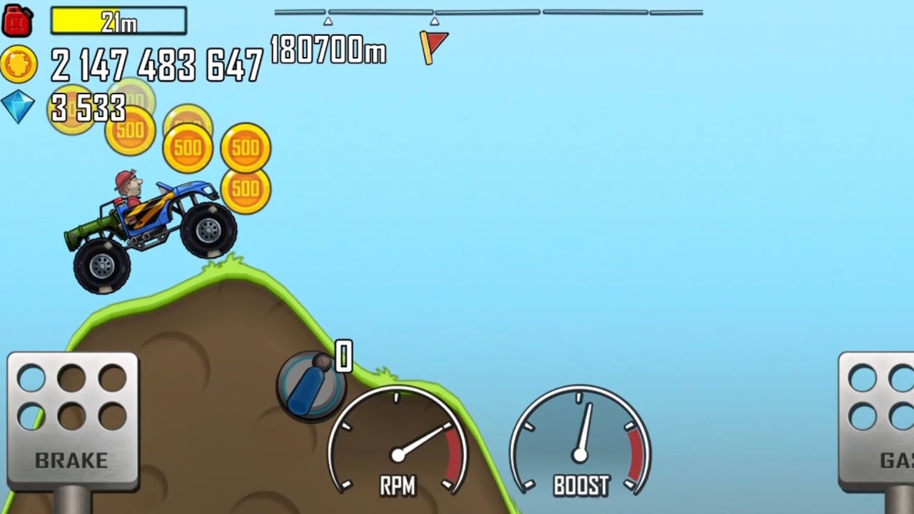 Hill Climb Racing - 259189m with Monster Truck in Countryside Full Run ...