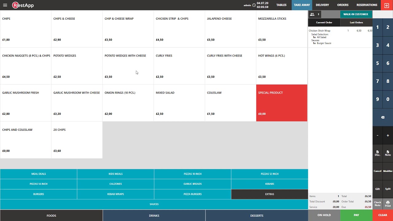 RestApp EPOS Take-Away Screen with Direct Order - YouTube