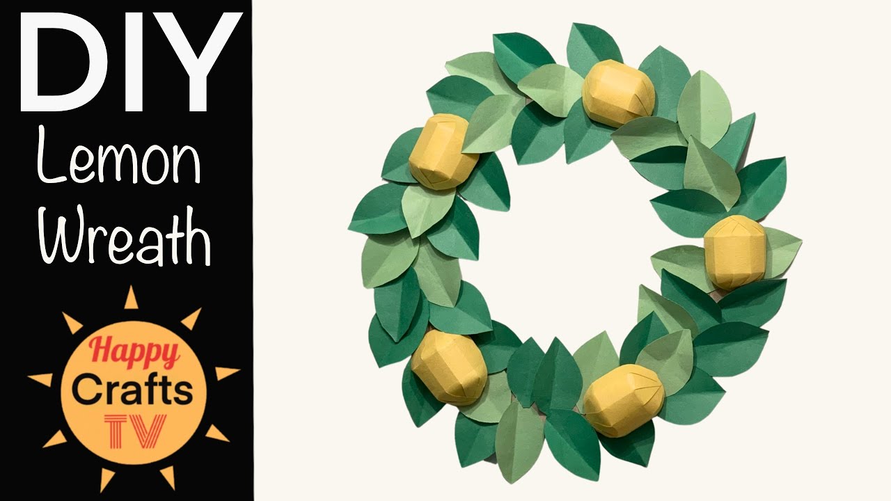 How to make Lemon Wreath with paper, Christmas Crafts, PaperCraft, DIY ...