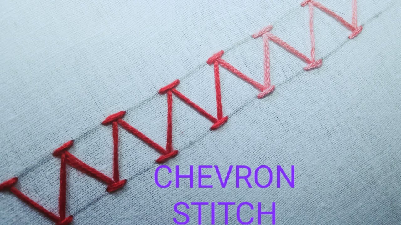 Chevron Stitch Basic Embroidery hand stitch - YouTube