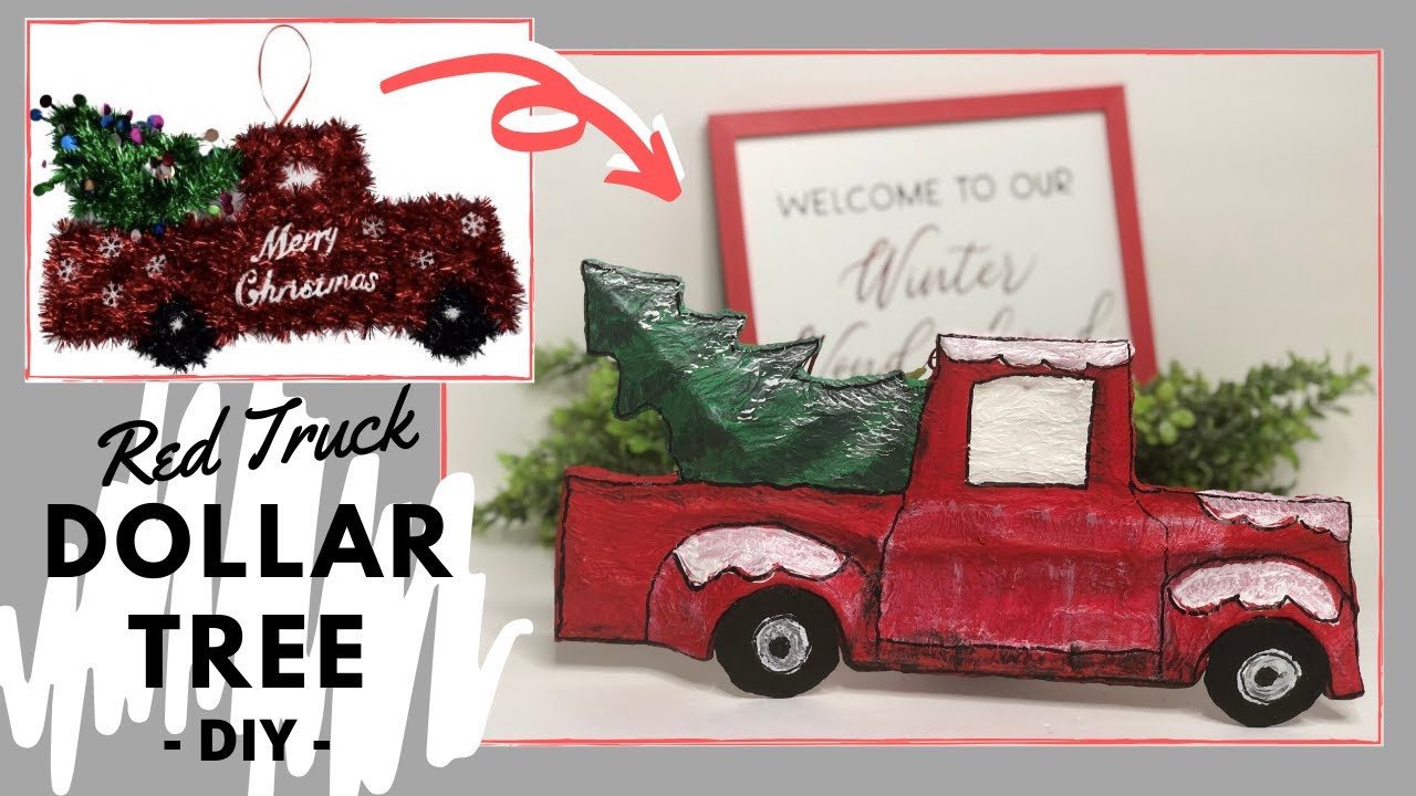 Dollar Tree DIY | Red Truck Christmas | Christmas 2019 | Make With Me ...