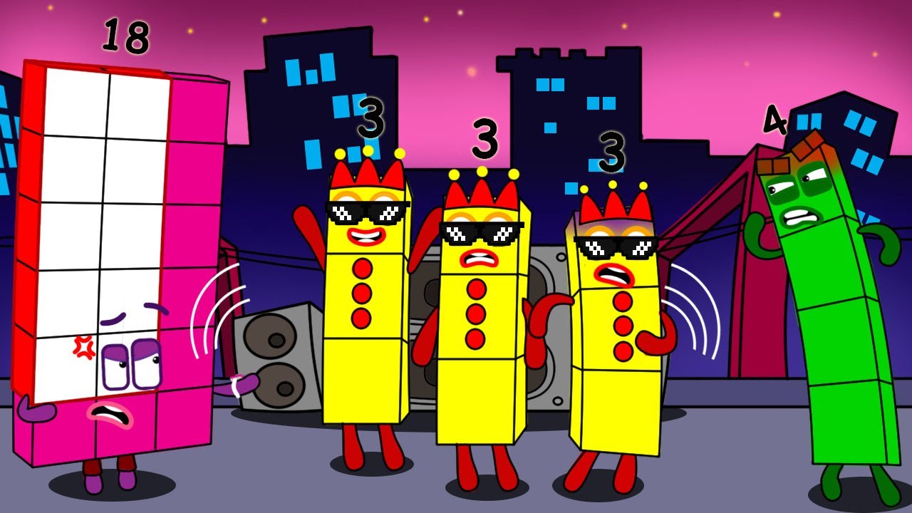 The Numberblocks 3 dancing and make noise in the night - Numberblocks ...