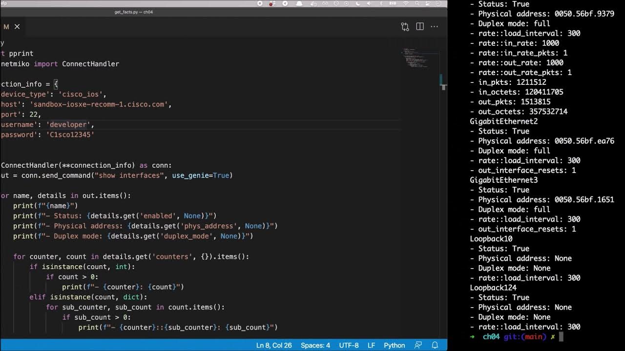 Python Network Programming Techniques | 4. Configuring Network Devices Using Netmiko - YouTube