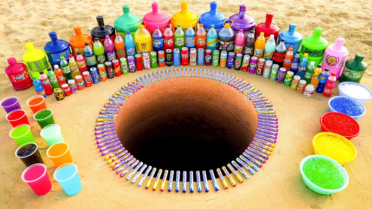 EXPERIMENT: Giant Toothpaste Eruption from Big 7up, Mtn Dew, Fanta ...