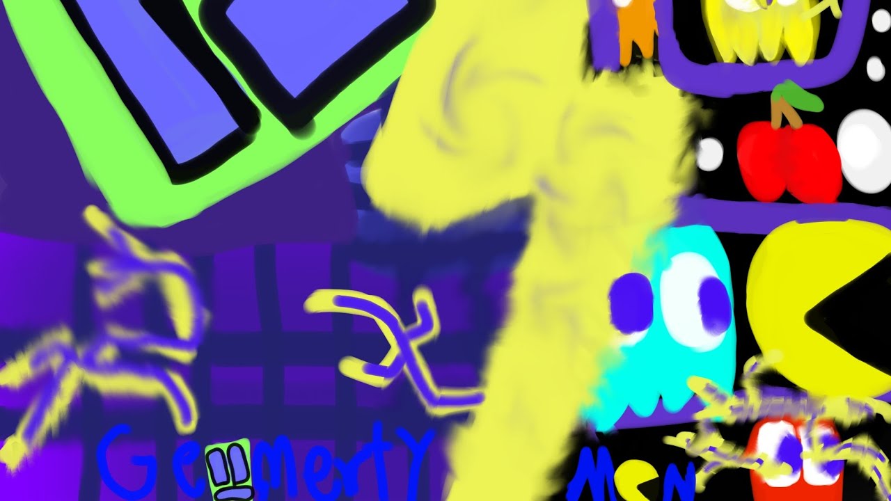 Geomery-Man (mixed of geometry dash and pac man 256) - YouTube