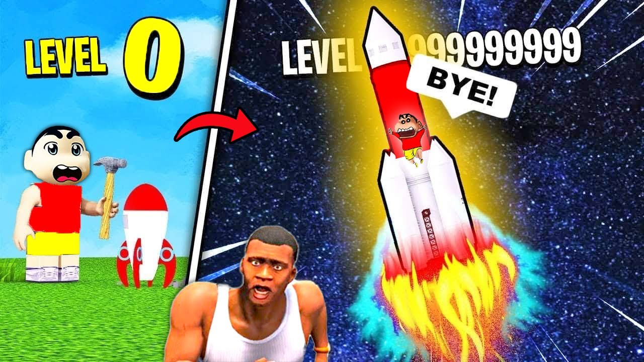 SHINCHAN Launched INTO SPACE TO MOON in ROBLOX with CHOP and FRANKLIN ...