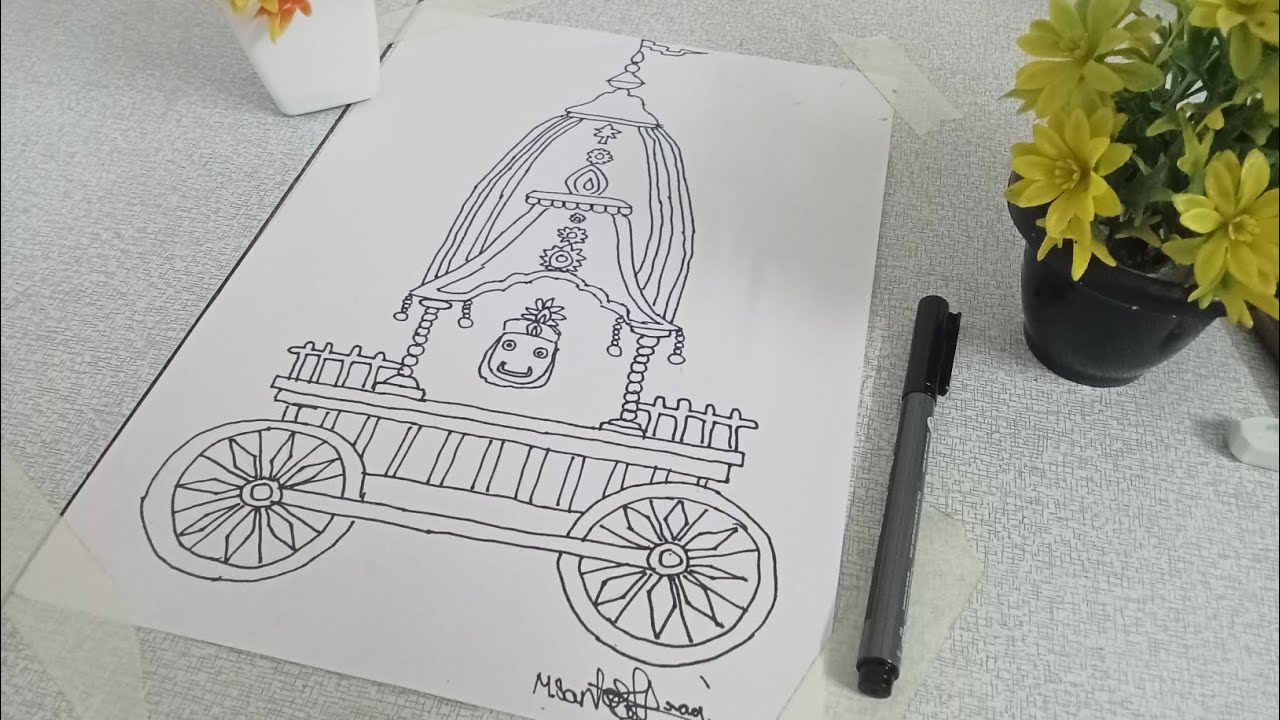 Rath yatra drawing video outline @Santosh_art_and_craft #drawing #art # ...