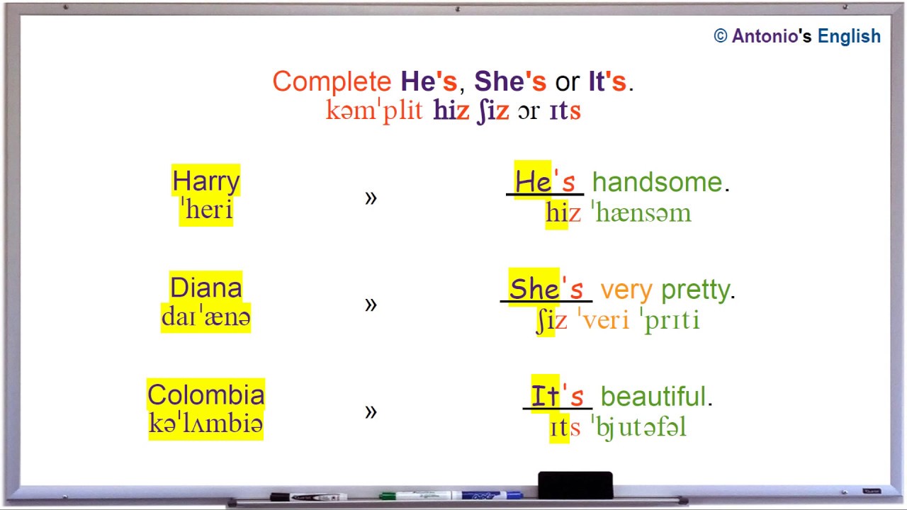 29. He's / She's / It's - Él es / Ella es / Ello es - YouTube