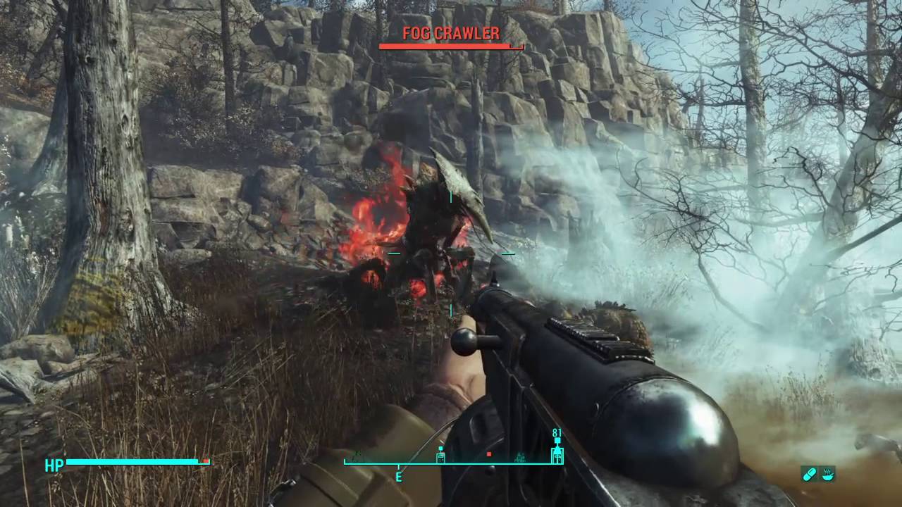 Fallout 4 - Far Harbour - Fog Crawler vs Angler - YouTube