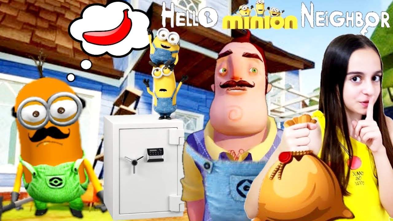 MİNYONUN EVİNDEKİ GİZEMLİ KASA !! - Hello Neighbor/Hello Minions ...