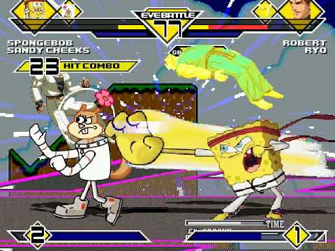 MUGEN: Spongebob And Sandy Cheeks VS Robert Garcia And Ryo - YouTube