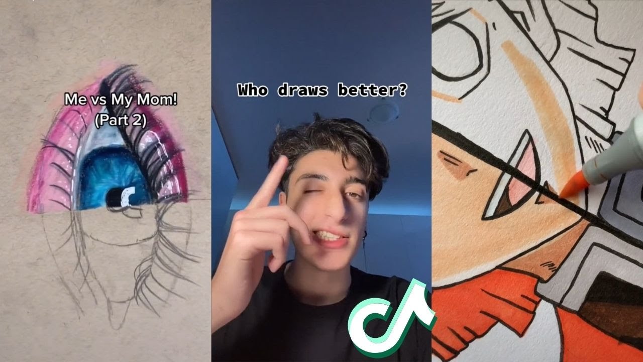 Me VS My ... drawing challenge | tiktok compilation - YouTube