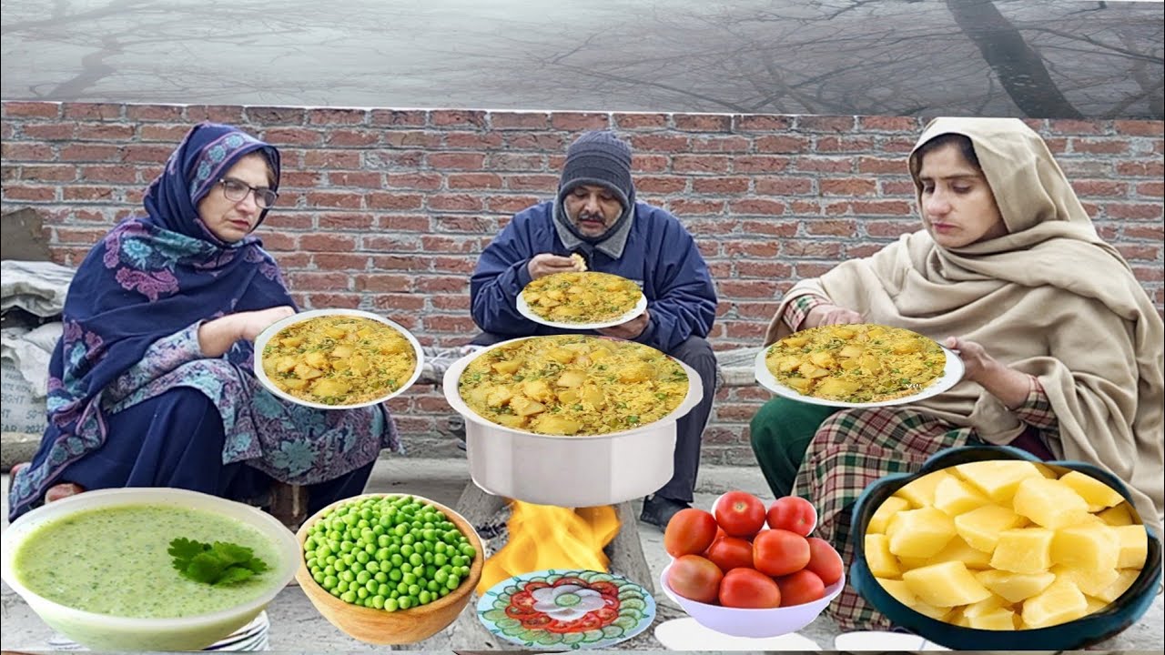 sardion main Raat ka special dinner aloo mater wale chawal | pakistan ...