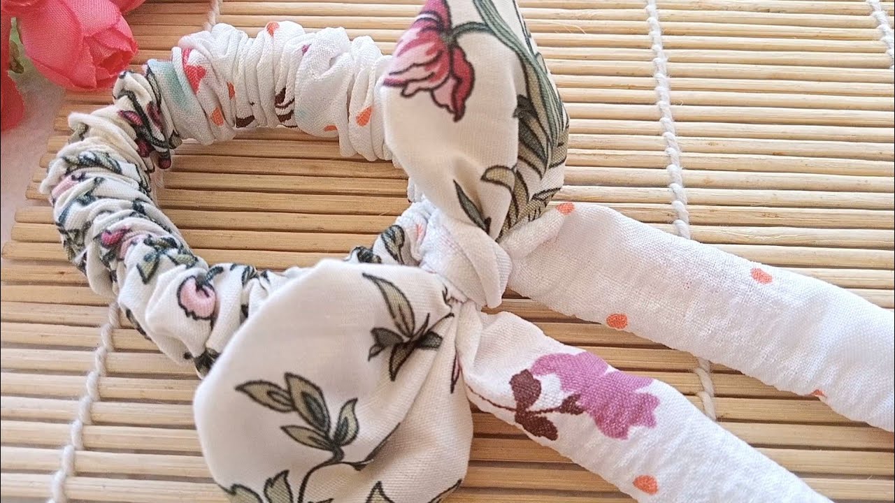 Cara Membuat Ikat Rambut Dari Kain Perca || Ikat Rambut Kain Perca ...