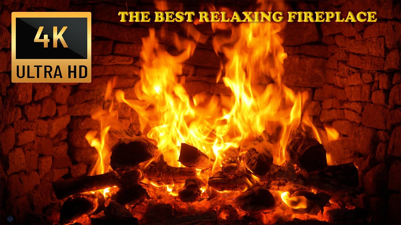 The Best Relaxing Fireplace 4K with Crackling Fire Sounds 8 Hours 🔥 ...