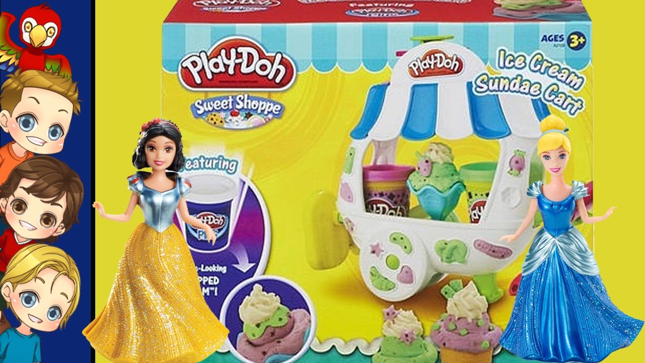 Play Doh Sundae Cart Ice Cream Shop Playset | Disney Princess Food ...