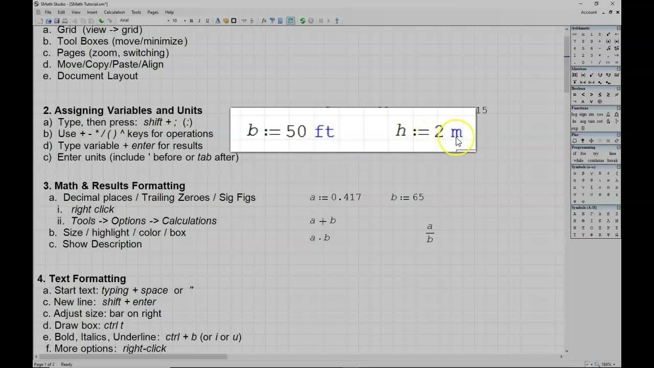 Introduction to SMath Studio (1 of 2) - YouTube