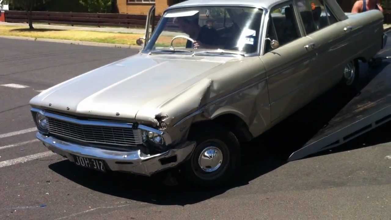 Car Accident 9 Jan 2013 FORD Falcon XP hit by motorbike - superman ...
