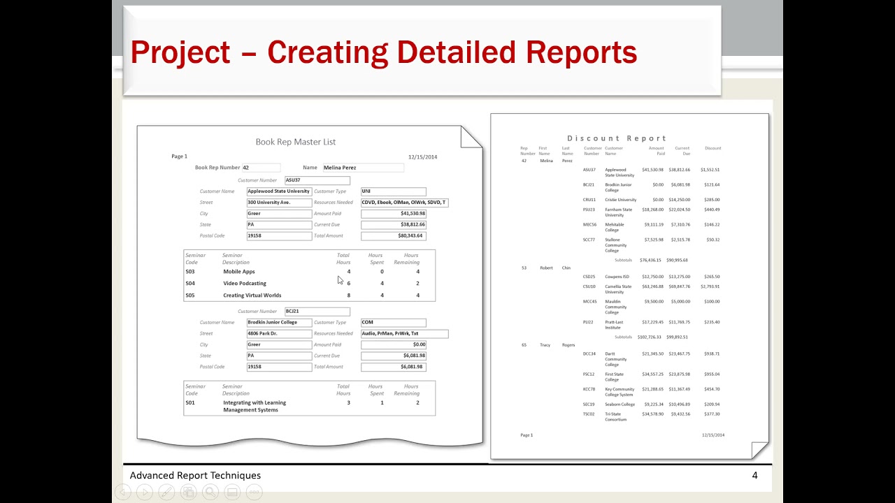 Advanced Report Techniques in Access-part2 - YouTube
