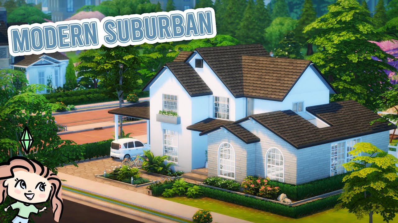 Modern Suburban for 8 Sims 🌳 || The Sims 4 Speed Build - YouTube