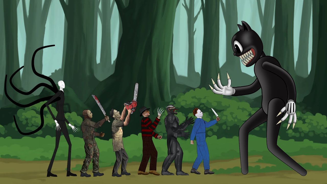Cartoon Cat vs Jason Voorhees, SLENDERMAN, Michael, Venom, Freddy ...