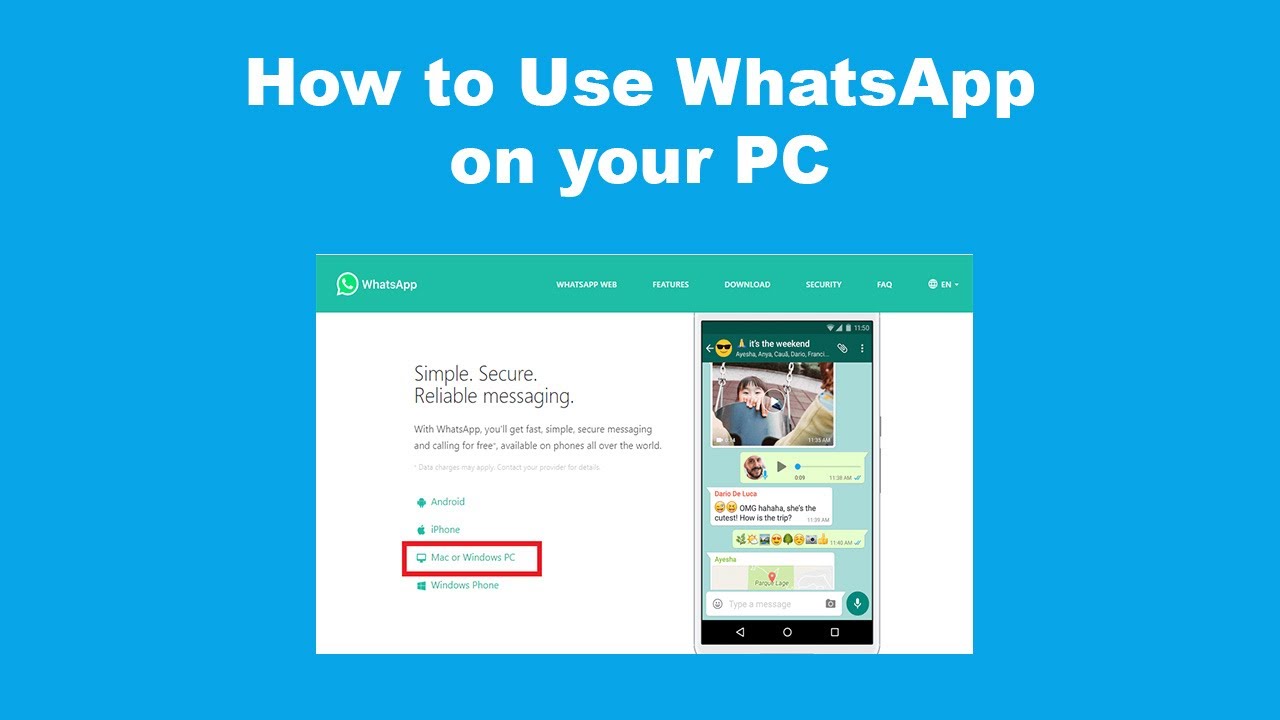 How to Use WhatsApp on your PC - YouTube