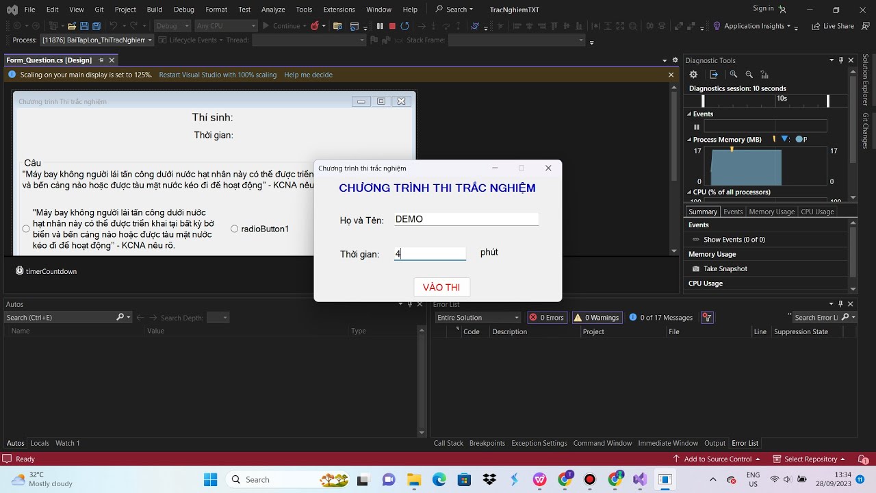 Source code phần mềm thi trắc nghiệm (nhập câu hỏi bằng file .txt) winform c# - YouTube